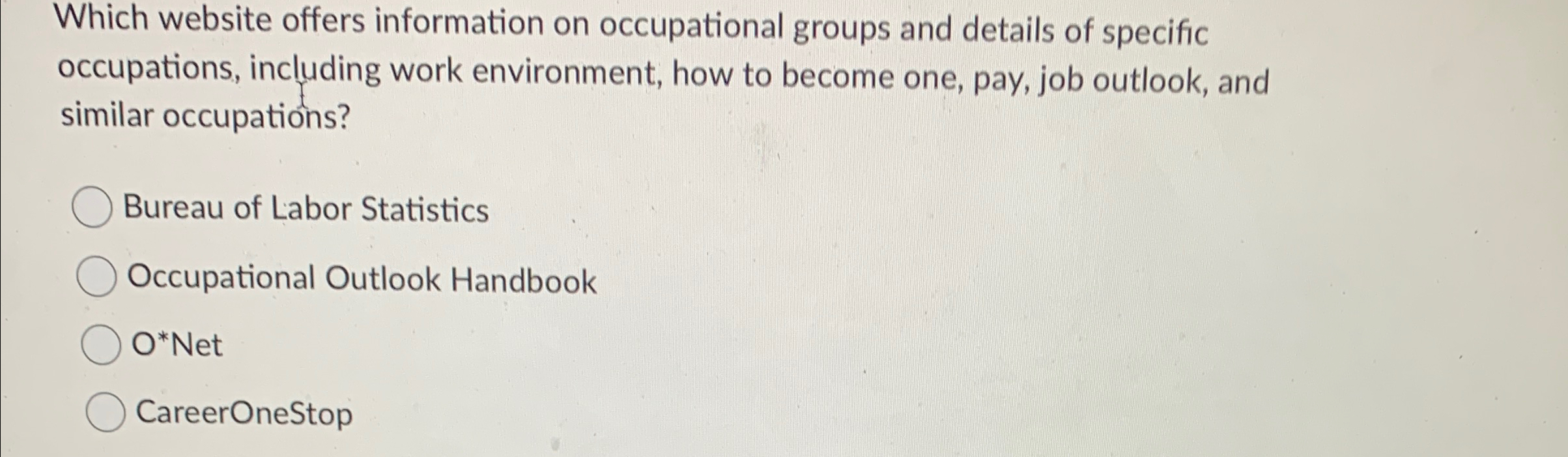 Solved Which website offers information on occupational | Chegg.com