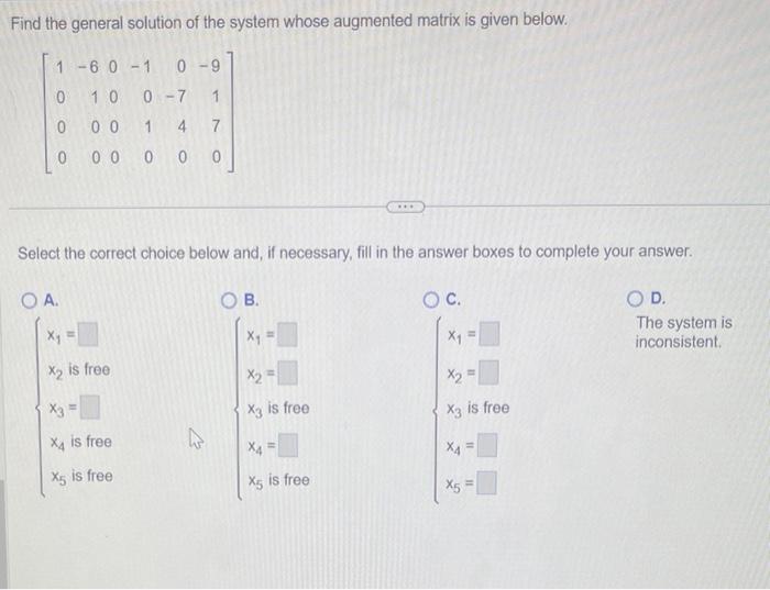 Solved Find the general solution of the system whose | Chegg.com