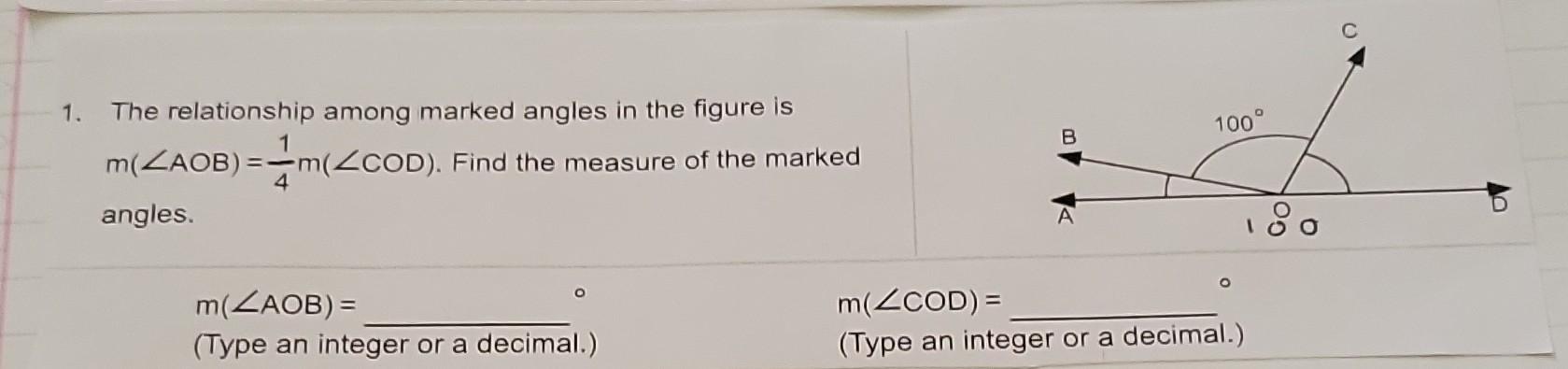 Solved 1. The relationship among marked angles in the figure | Chegg.com