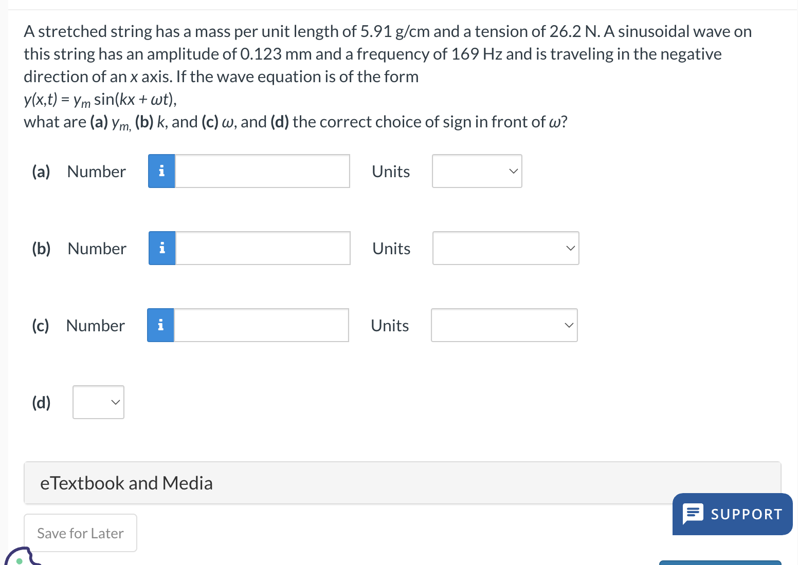 Solved A stretched string has a mass per unit length of | Chegg.com