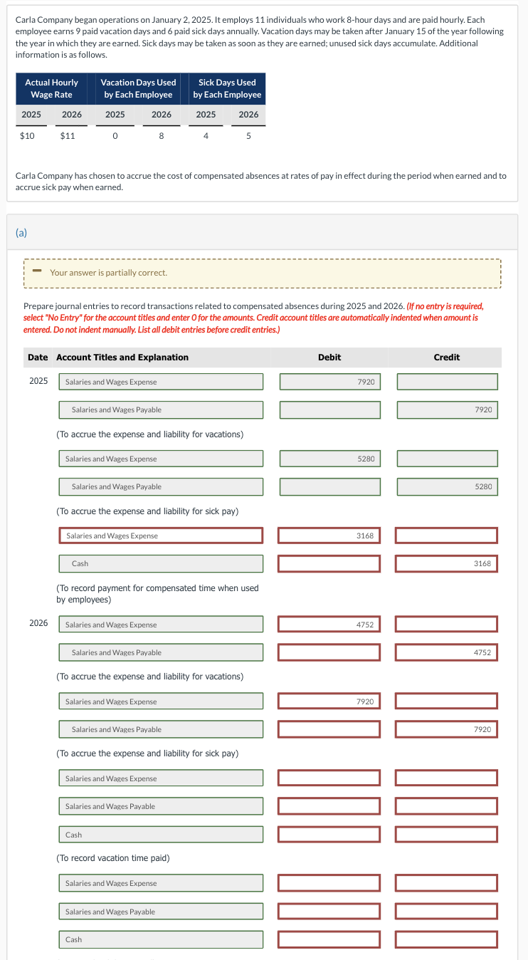 Solved Carla Company began operations on January 2, 2025. | Chegg.com