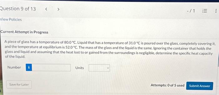 Solved uestion 9 of 13 iew Policies Current Attempt in | Chegg.com