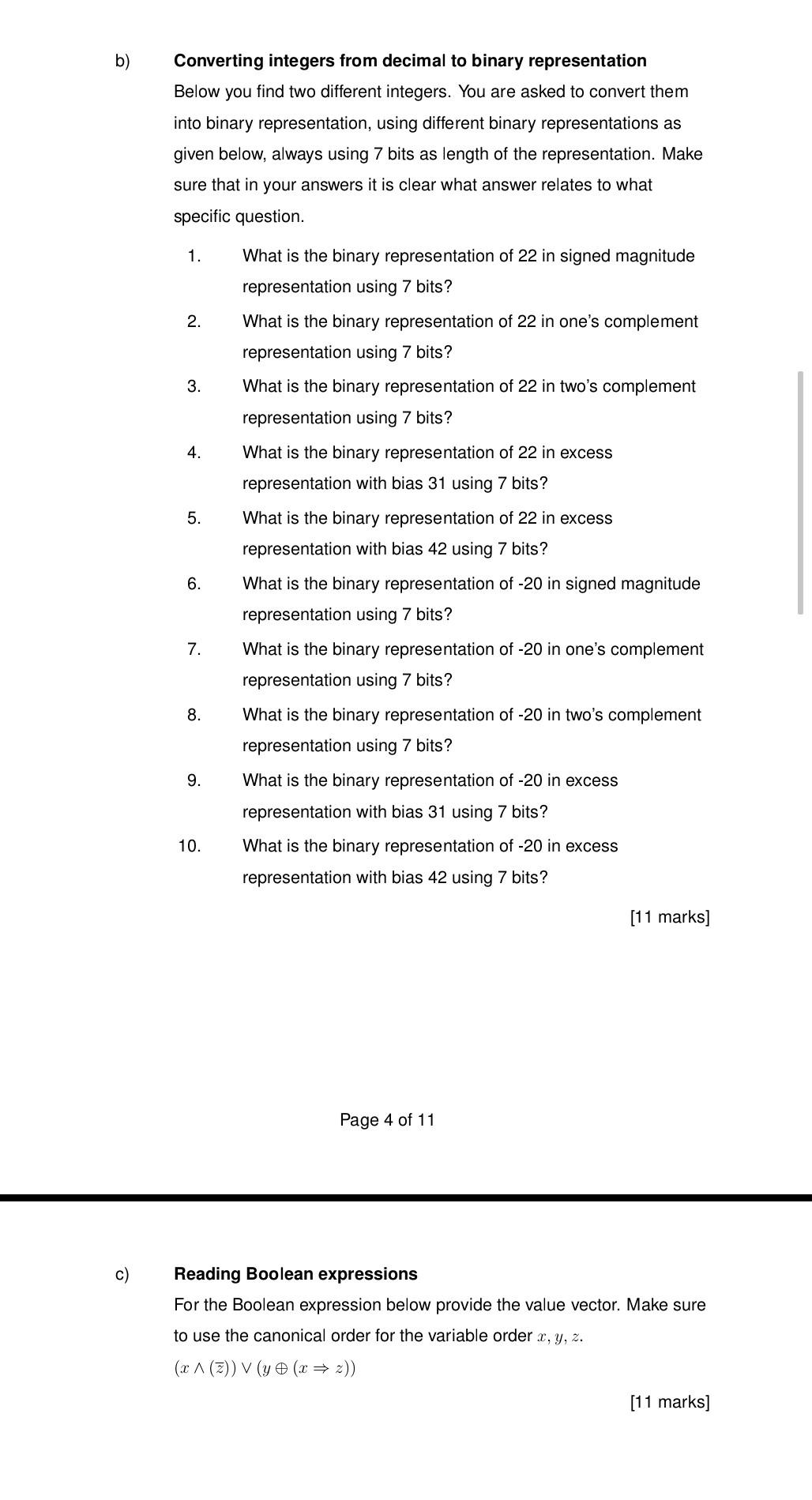 Solved b) Converting integers from decimal to binary | Chegg.com
