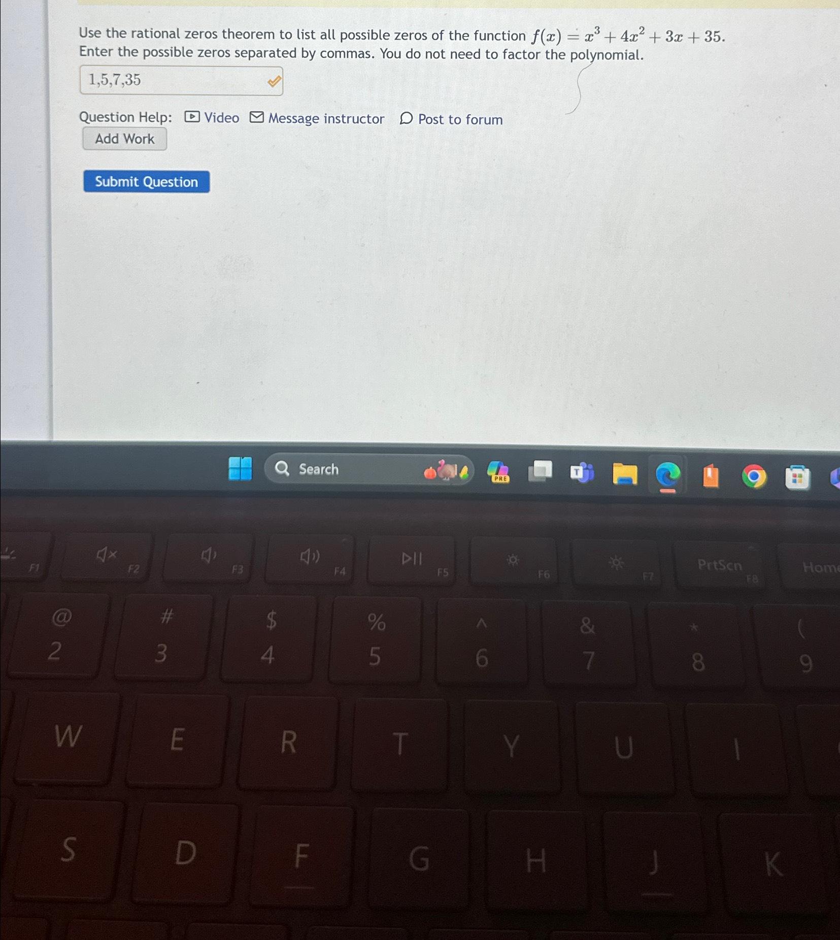 Solved Use the rational zeros theorem to list all possible | Chegg.com