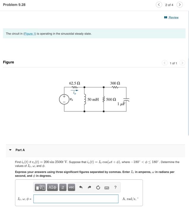 Solved Problem 9.28 2 of 4 The circuit in (Figure.1) is | Chegg.com