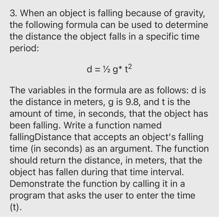 Solved 3. When an object is falling because of gravity, the | Chegg.com