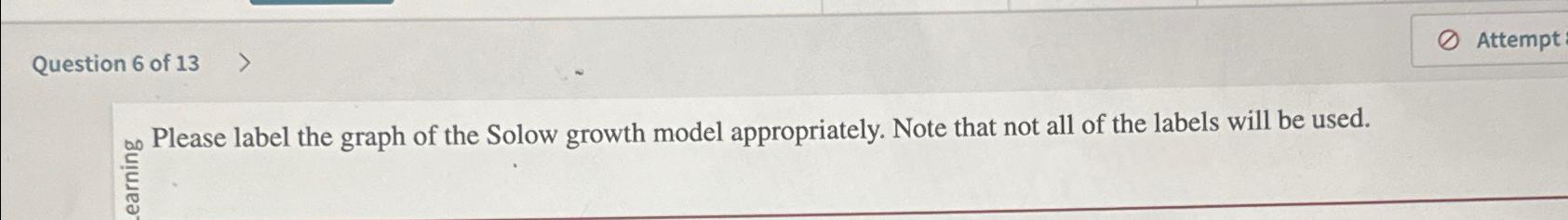 Solved Question 6 ﻿of 13Please label the graph of the Solow | Chegg.com