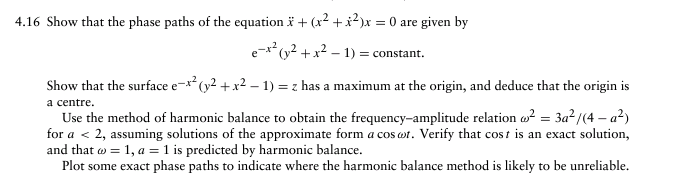 Solved 4.16 ﻿Show that the phase paths of the equation | Chegg.com