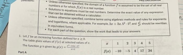 Solved - Unless otherwise specified, the domain of a | Chegg.com