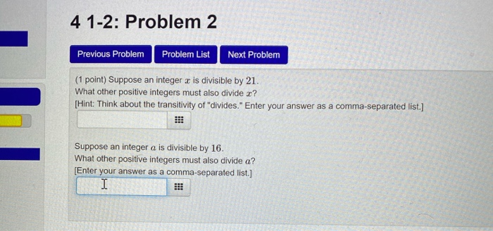 Solved 4 1-2: Problem 2 Previous Problem Problem List Next | Chegg.com