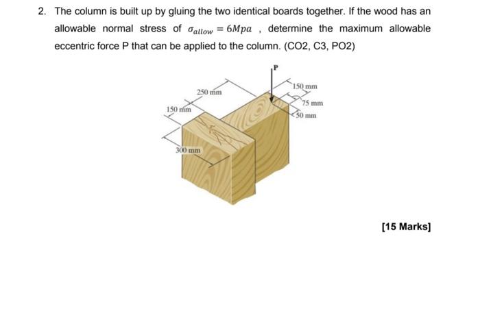 Solved 2. The column is built up by gluing the two identical | Chegg.com