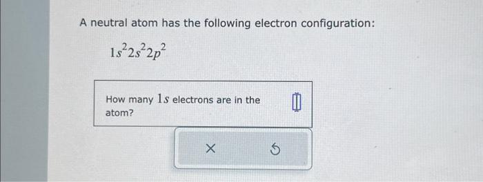 Solved A neutral atom has the following electron | Chegg.com