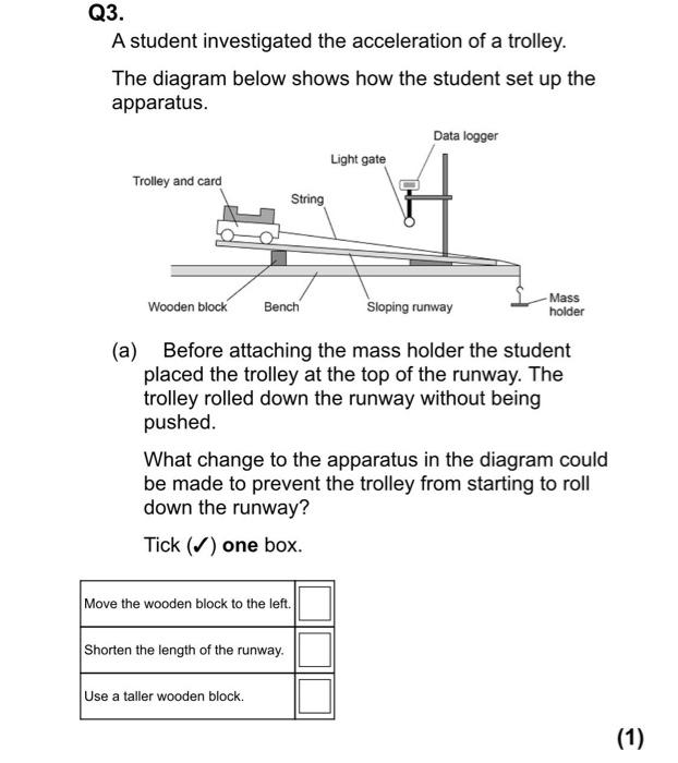 Solved Q3. A student investigated the acceleration of a | Chegg.com