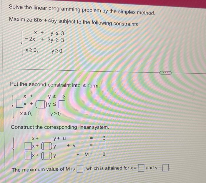 Solved Solve the linear programming problem by the simplex | Chegg.com