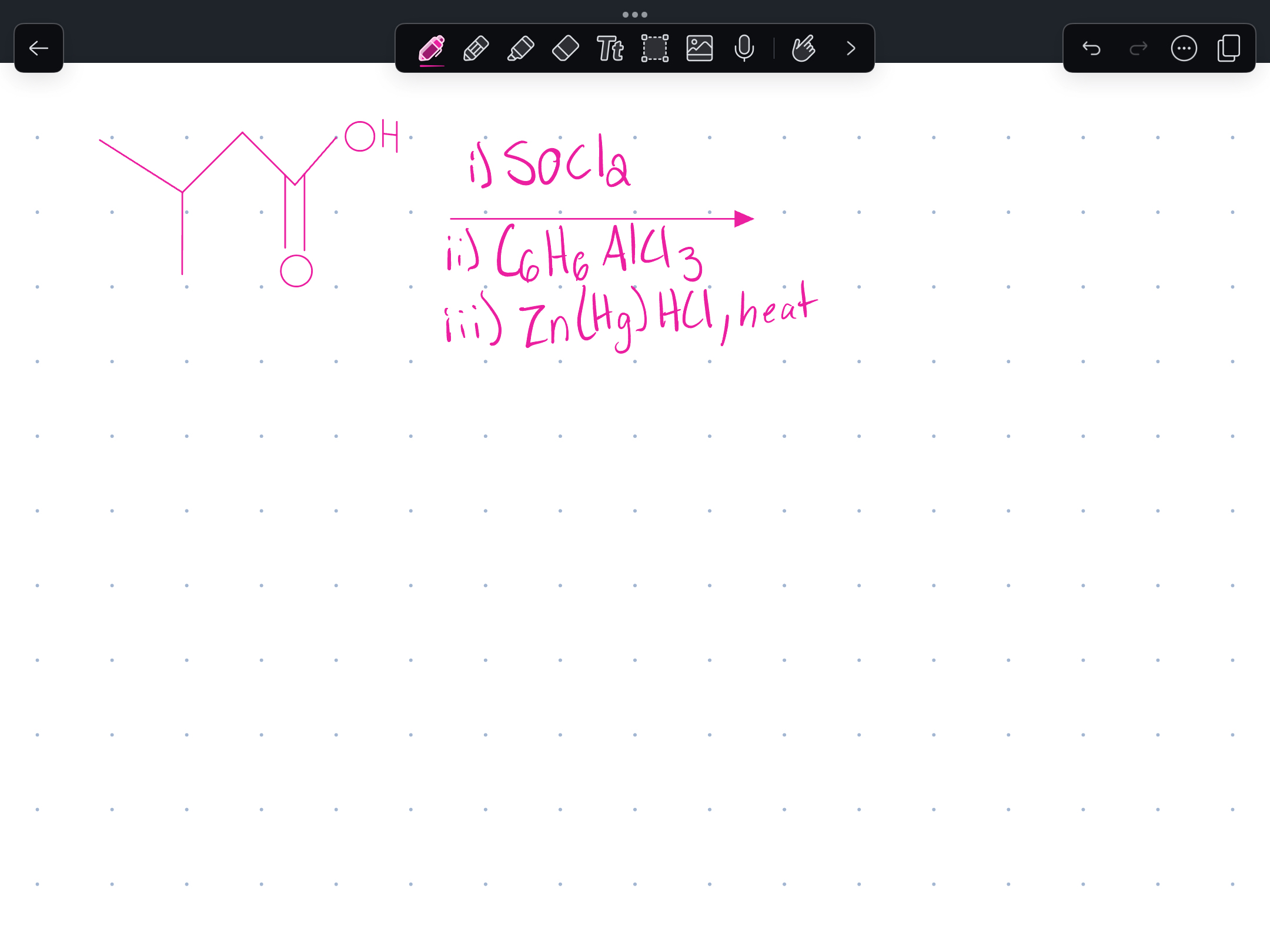Solved i) SOCl2i.) C6H6AlCl3iii) In2(Hg)HCl, ﻿heat | Chegg.com