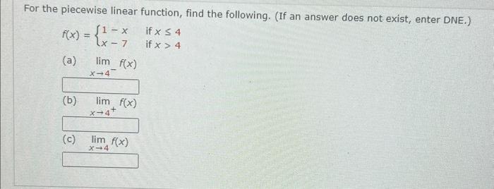Solved For the piecewise linear function, find the | Chegg.com