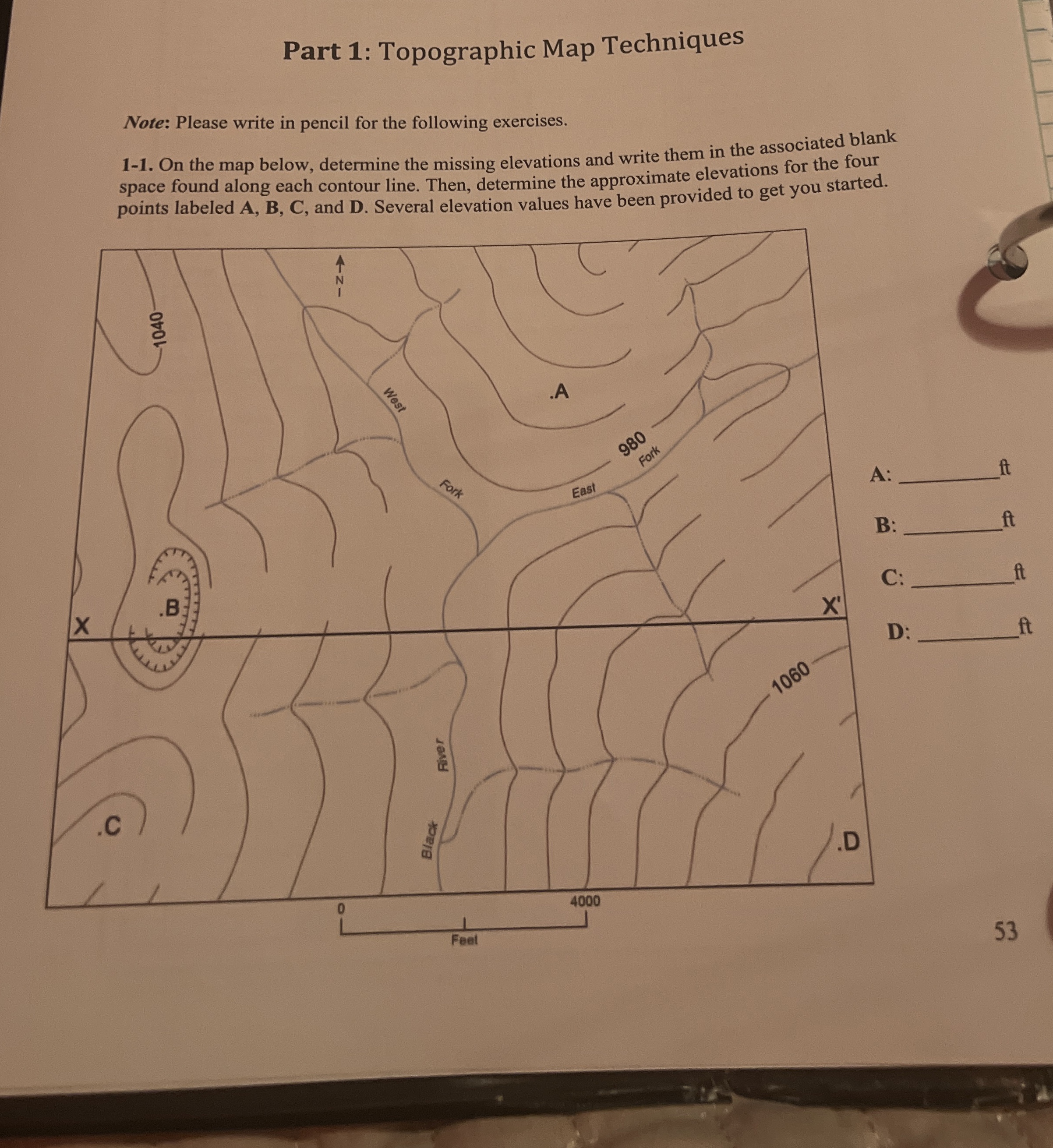 Solved Part 1: Topographic Map TechniquesNote: Please write | Chegg.com
