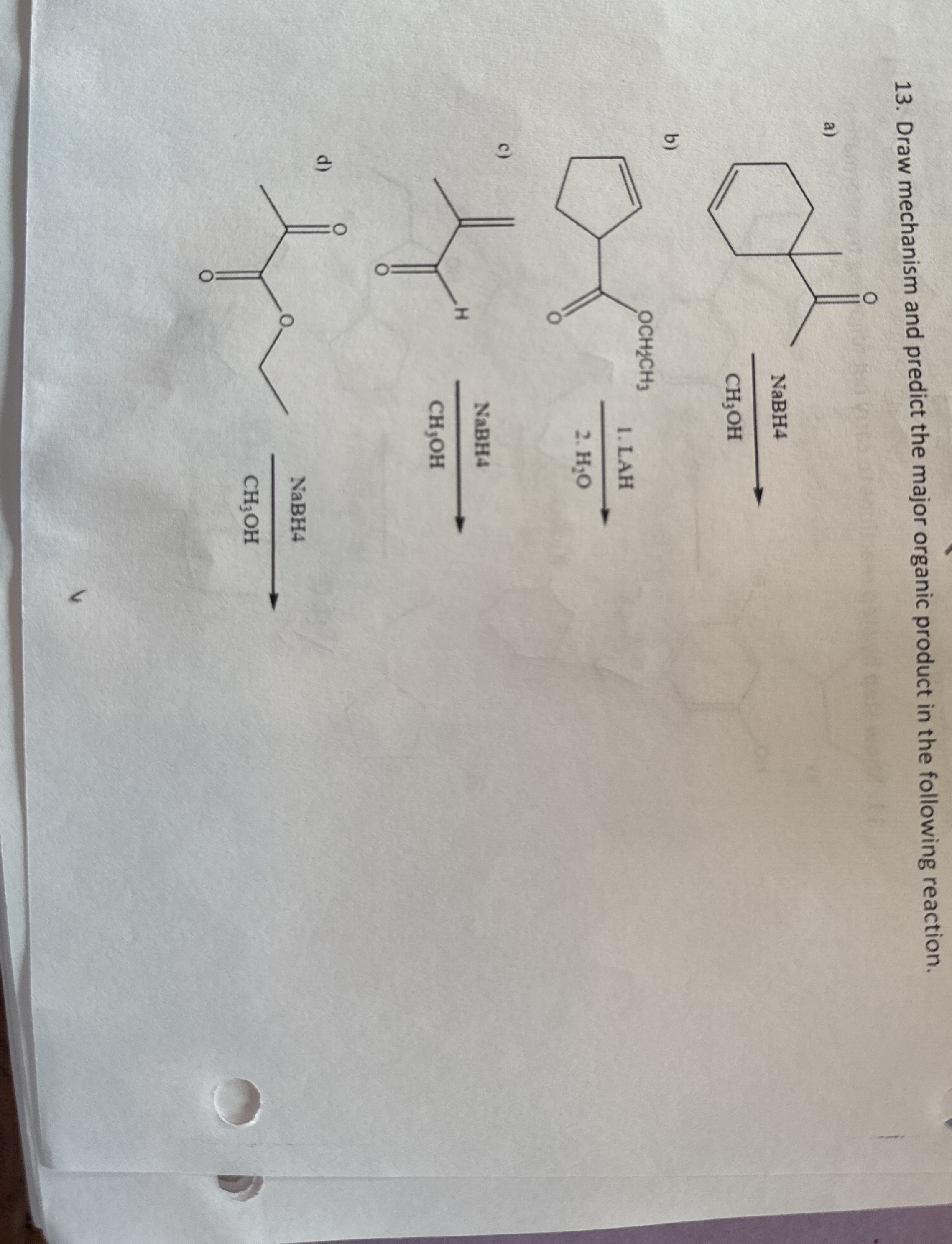 Solved Draw mechanism and predict the major organic product | Chegg.com