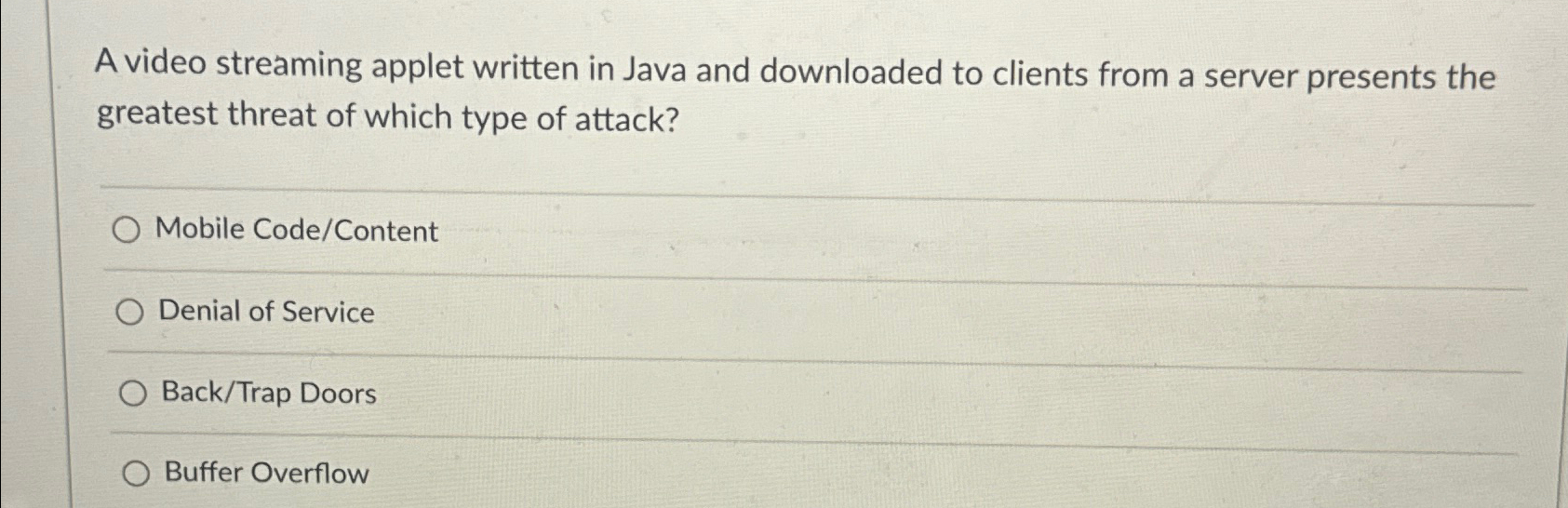 Solved A video streaming applet written in Java and | Chegg.com