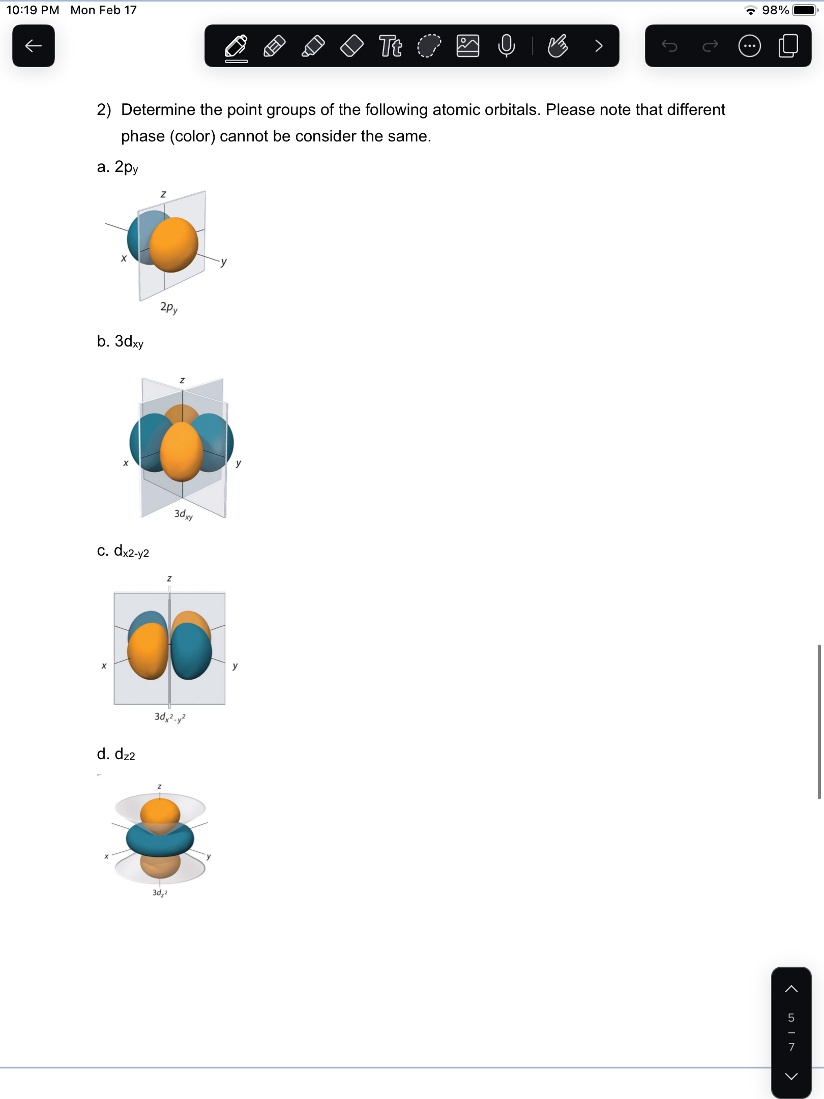 Solved Determine the point groups of ﻿the following atomic | Chegg.com