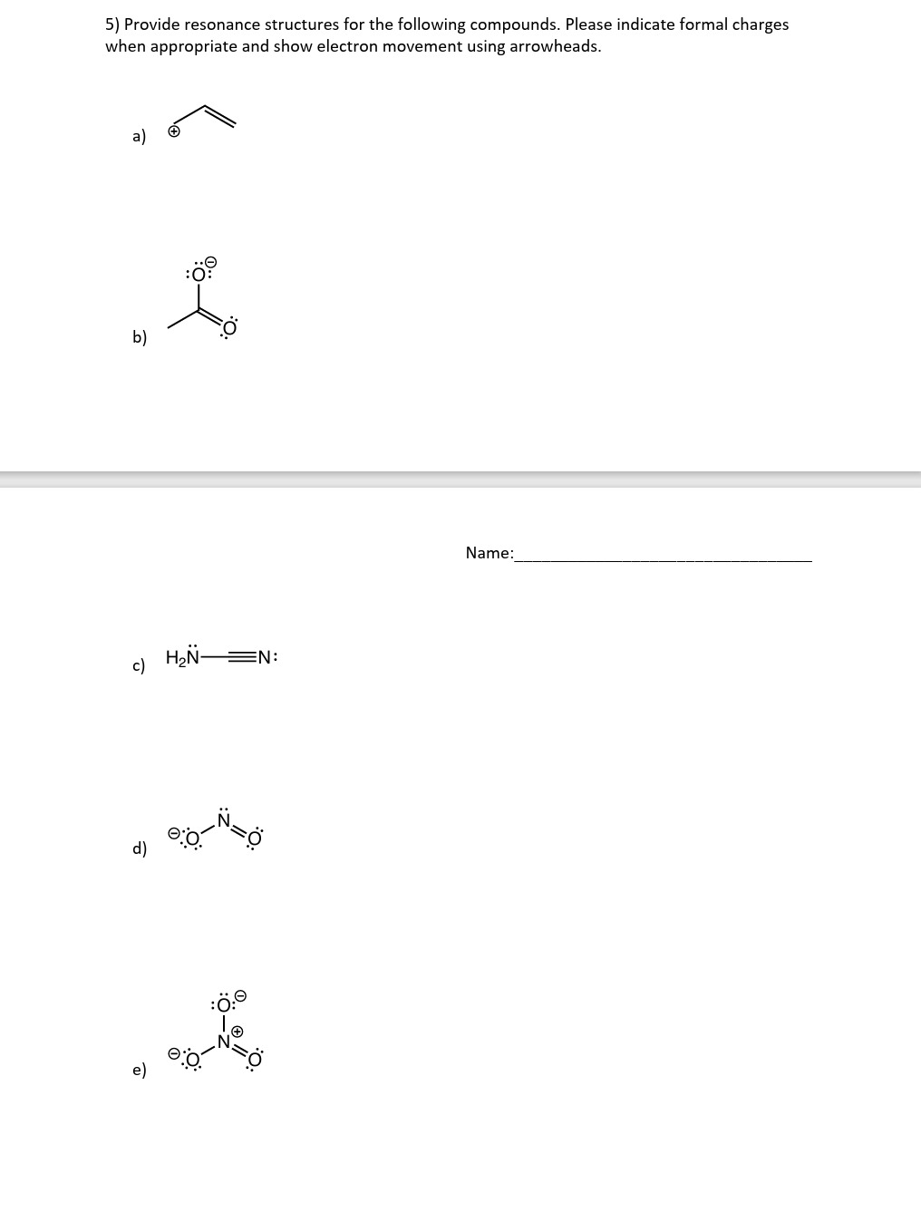 Solved Provide resonance structures for the following | Chegg.com