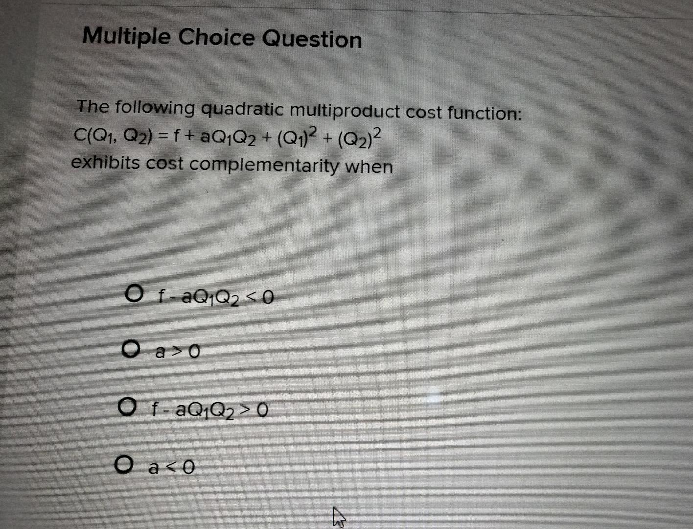 Solved Multiple Choice QuestionThe following quadratic | Chegg.com