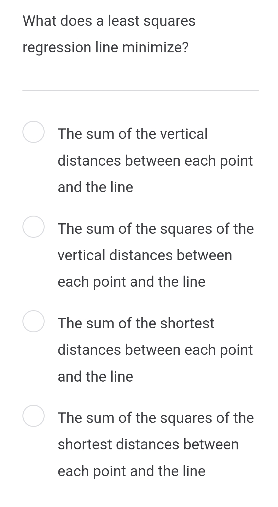 Solved What does a least squares regression line | Chegg.com