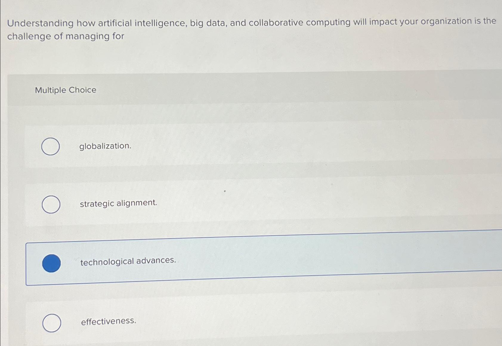 Solved Understanding how artificial intelligence, big data, | Chegg.com