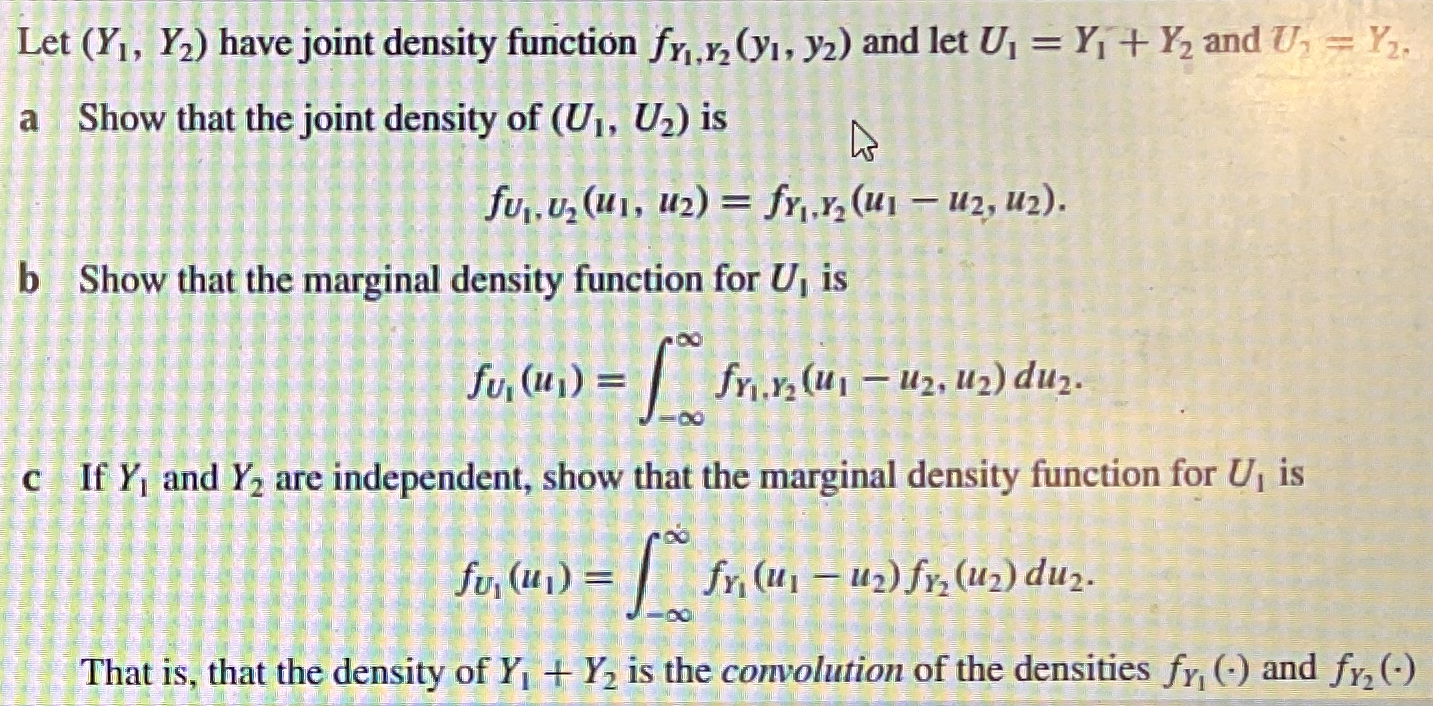 Solved Let (Y1,Y2) ﻿have joint density function | Chegg.com