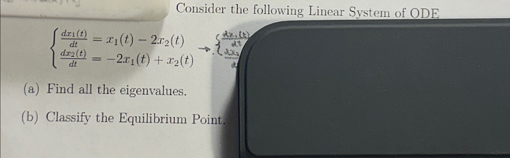 Consider the following Linear System of | Chegg.com