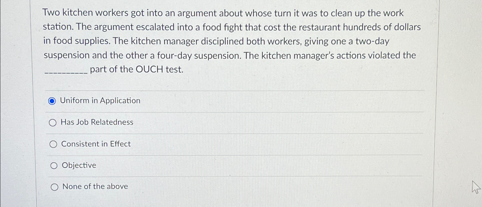 Solved Two kitchen workers got into an argument about whose | Chegg.com