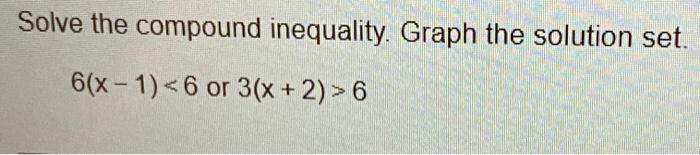 Solved Solve the compound inequality. Graph the solution | Chegg.com