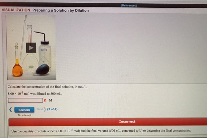 Solved [References] VISUALIZATION Preparing a Solution by | Chegg.com