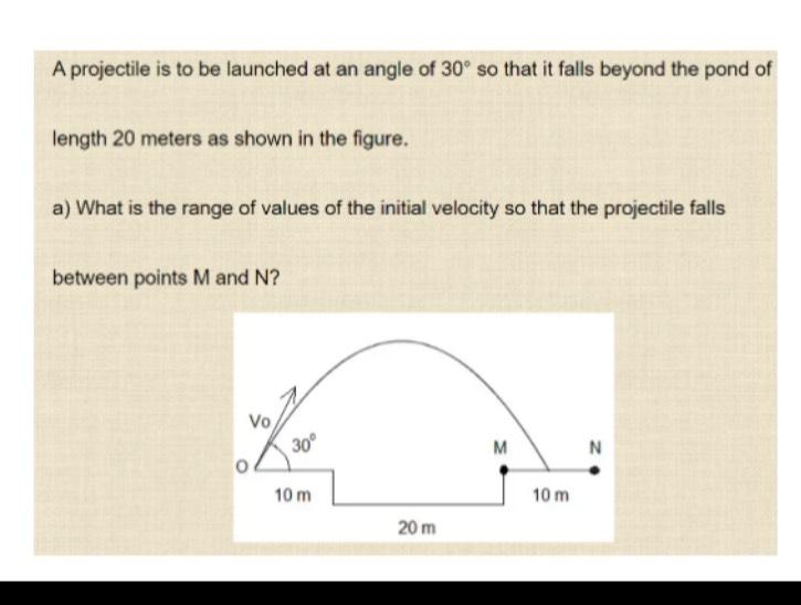 Solved A projectile is to be launched at an angle of 30° ﻿so | Chegg.com