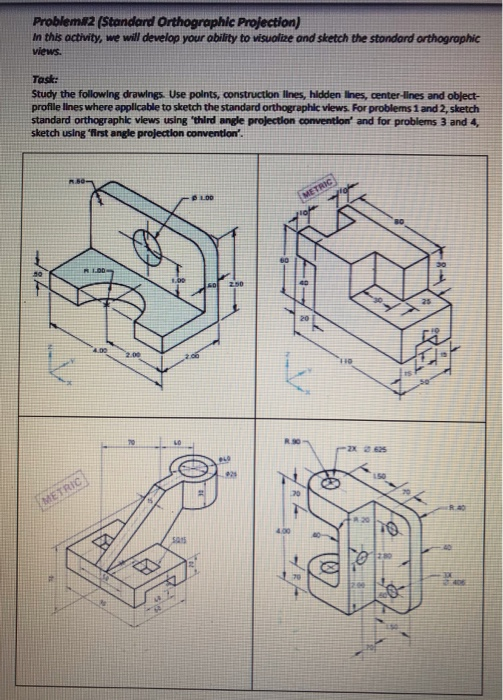 Solved for the first problem sketch the missing view and | Chegg.com