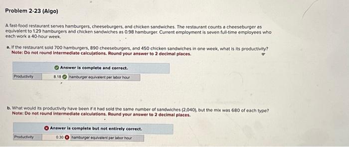 Solved A fast-food restaurant serves hamburgers, | Chegg.com