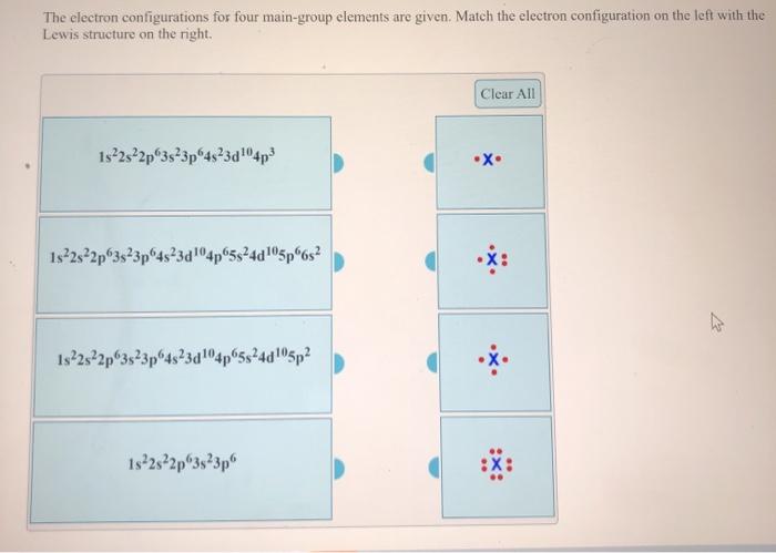 Solved The electron configurations for four main-group | Chegg.com