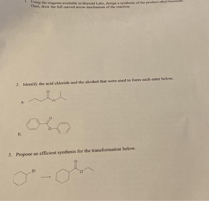 Solved Using the reagents available in Beyond Labz, design a | Chegg.com