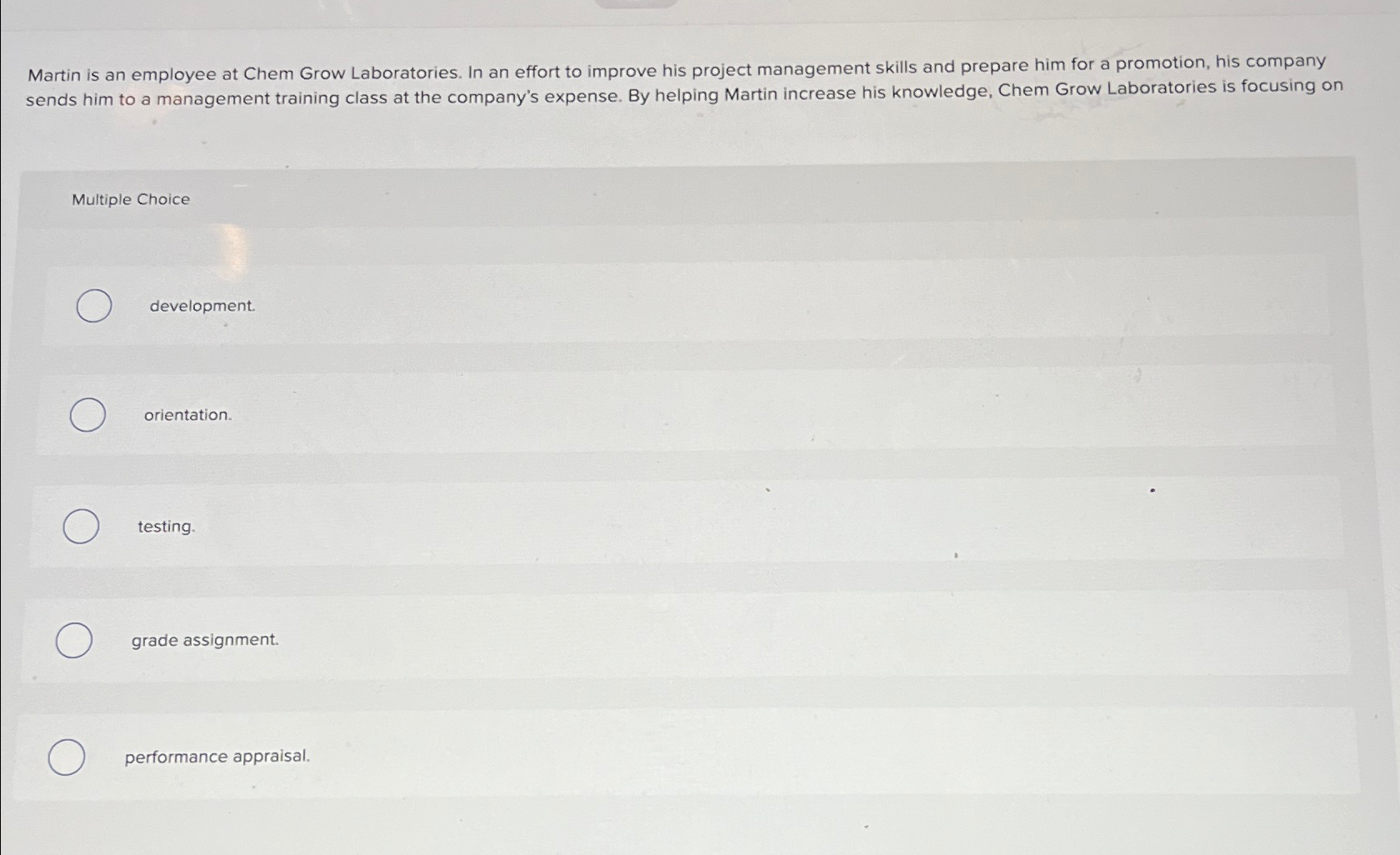 Solved Martin is an employee at Chem Grow Laboratories. In | Chegg.com