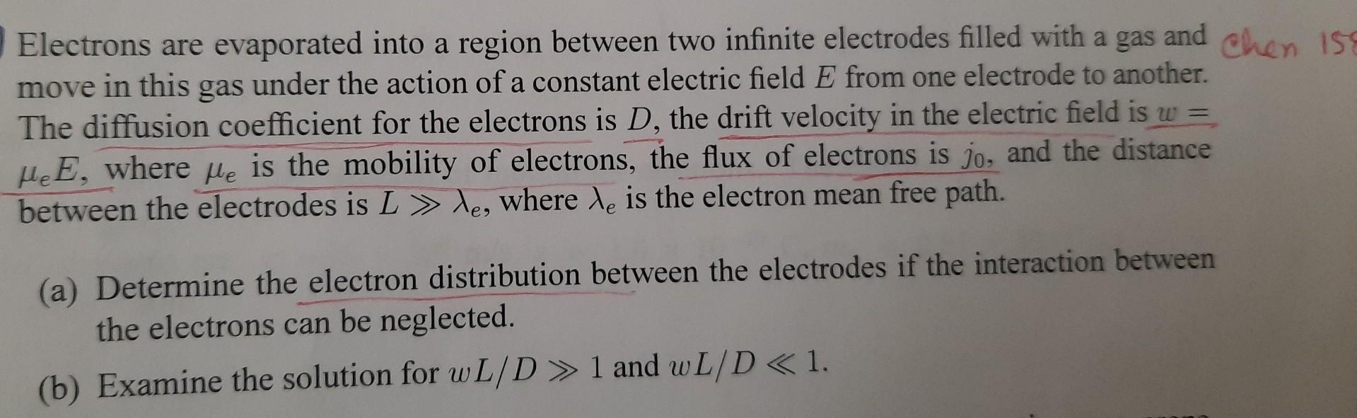 Solved Electrons are evaporated into a region between two | Chegg.com