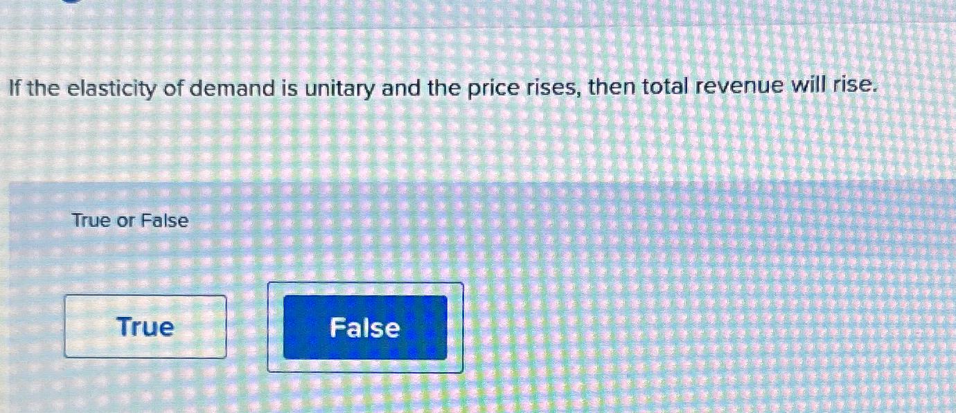 Solved If the elasticity of demand is unitary and the price | Chegg.com