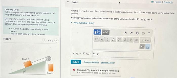 Solved Part E Review Constants Learning Goal: To learn a | Chegg.com