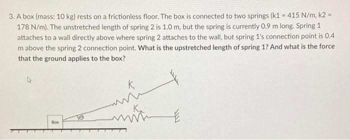 Solved 3. A box (mass: 10 kg) rests on a frictionless floor. | Chegg.com