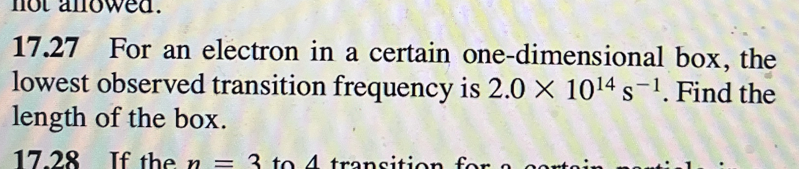 Solved 17.27 ﻿For an electron in a certain one-dimensional | Chegg.com