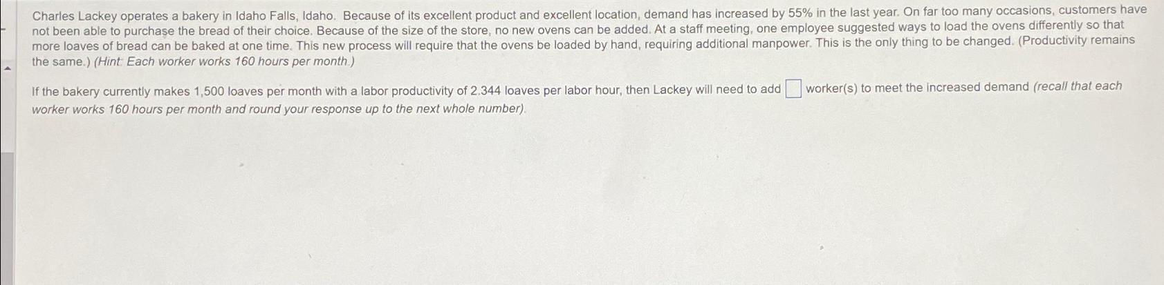 Solved the same.) (Hint Each worker works 160 ﻿hours per | Chegg.com