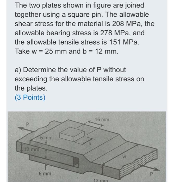 Solved The two plates shown in figure are joined together | Chegg.com