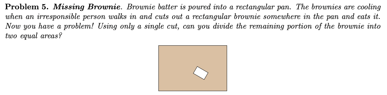 Solved Problem 5. ﻿Missing Brownie. Brownie batter is poured | Chegg.com