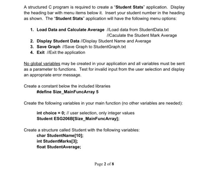 Solved A structured C program is required to create a | Chegg.com