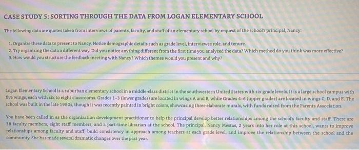 CASE STUDY 5: SORTING THROUGH THE DATA FROM LOGAN | Chegg.com