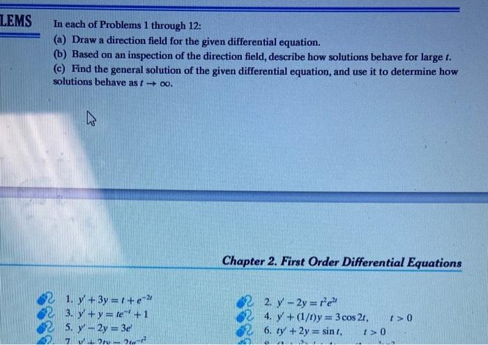Solved In each of Problems 1 through 12: (a) Draw a | Chegg.com